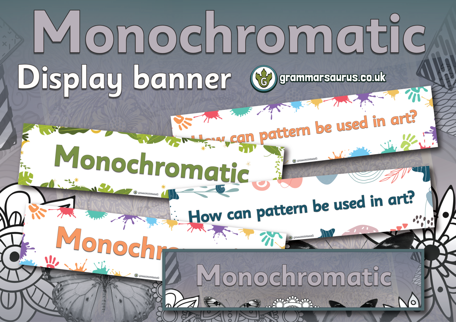 Year 2 Art – Monochromatic – Display banner - Grammarsaurus