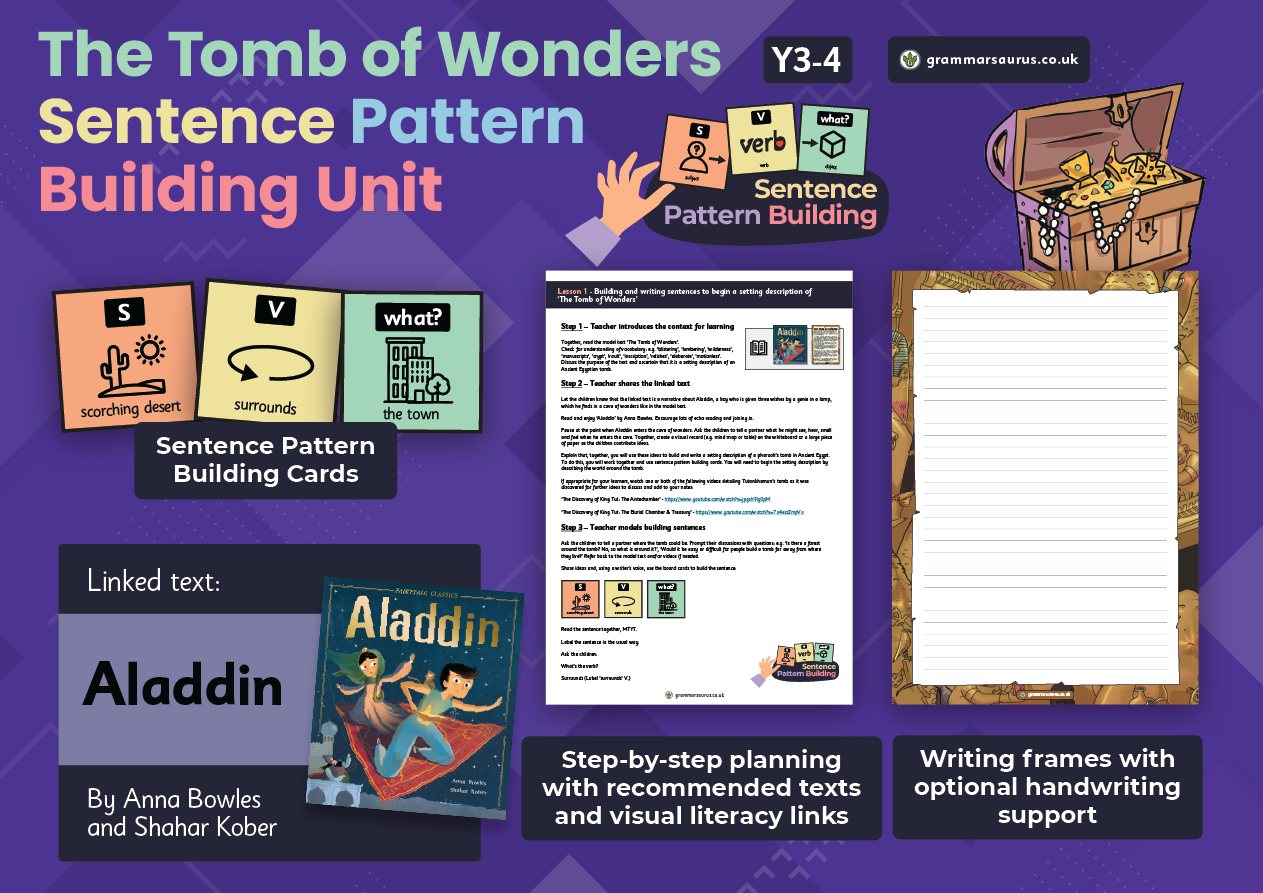 The Tomb of Wonders Sentence Pattern Building Unit - Grammarsaurus