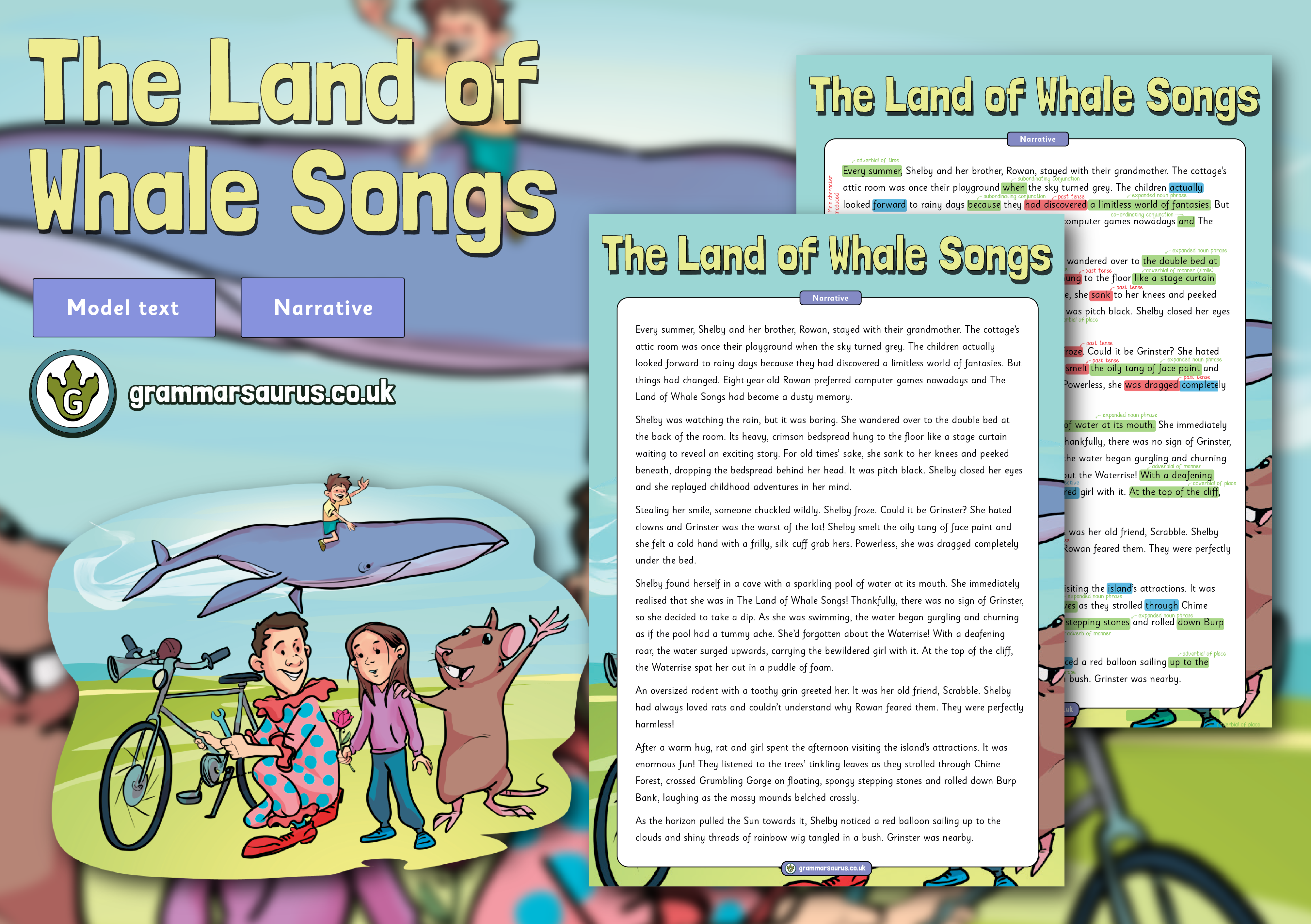 Year 3 Model Text - Narrative - The Land of Whale Songs - Grammarsaurus