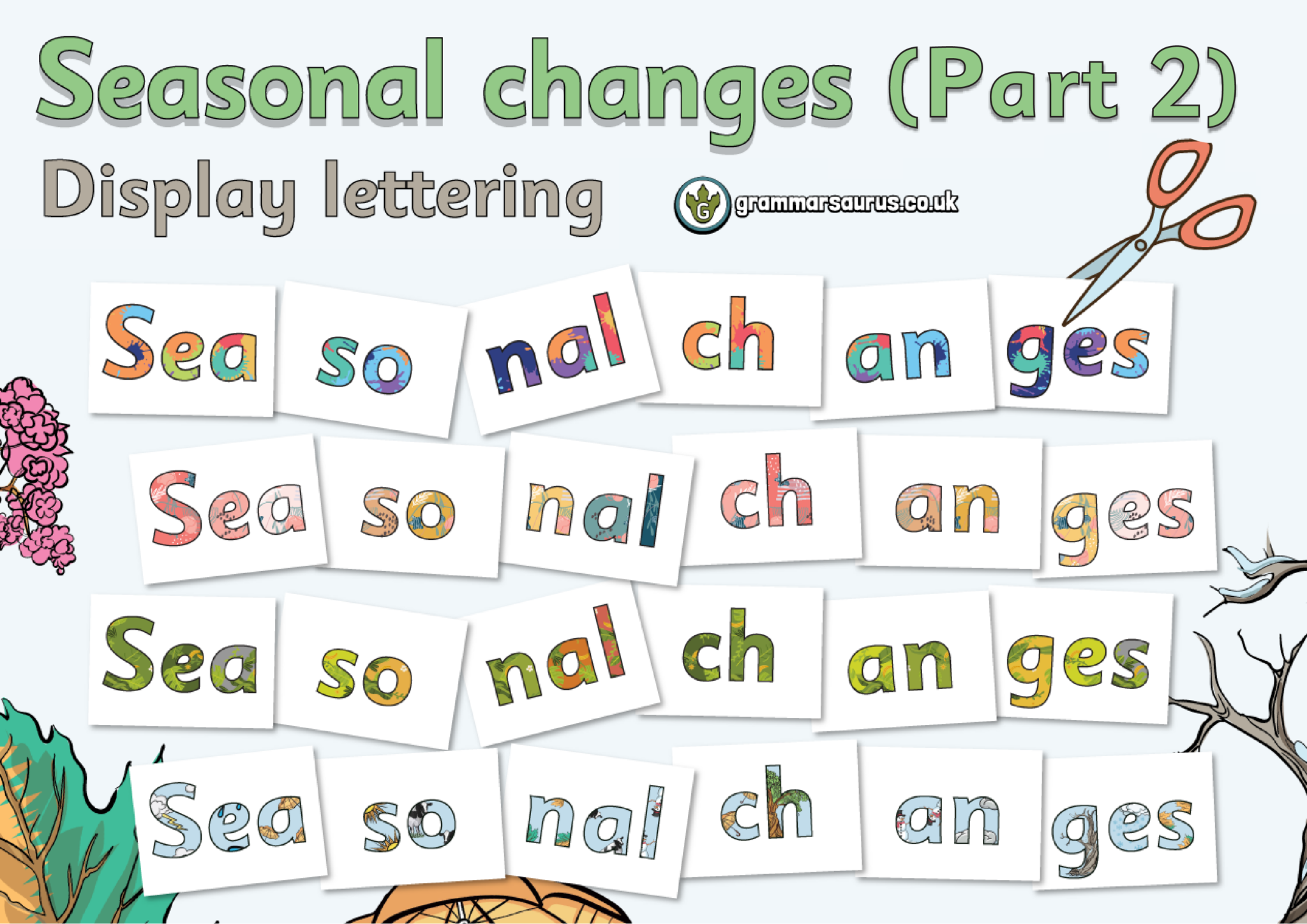 Year 1 Science - Seasonal Changes (Part 2) - Display lettering ...