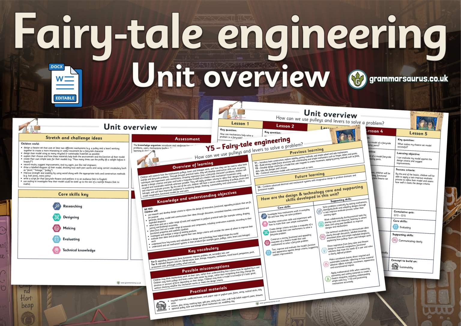 Year 5 - Fairy-tale engineering - Unit overview - Grammarsaurus