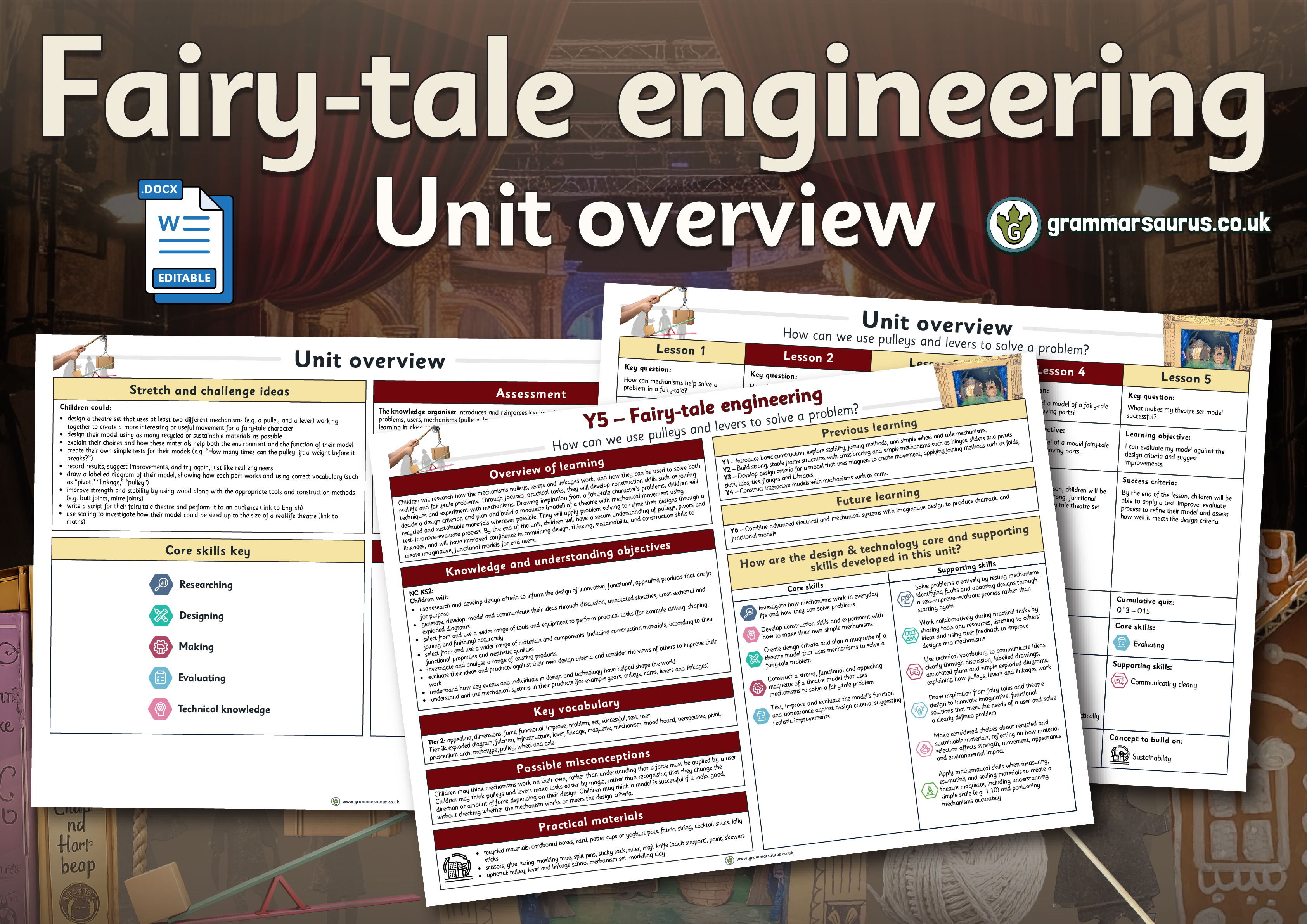 Year 5 - Fairy-tale engineering - Unit overview - Grammarsaurus