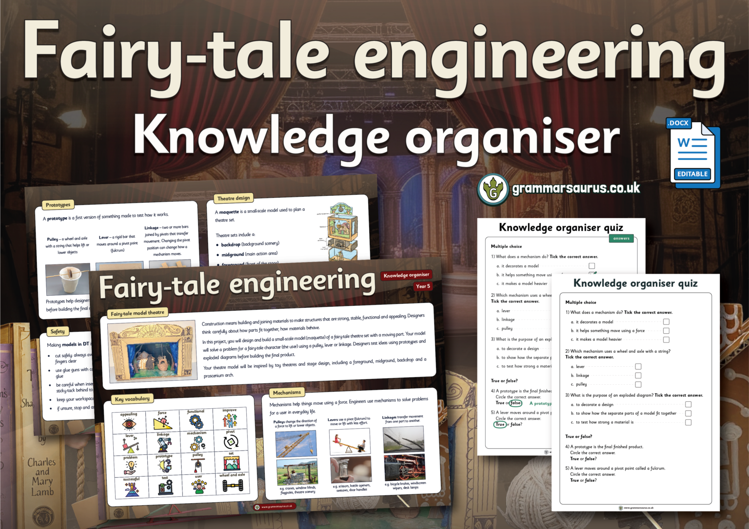 Year 5 - Fairy-tale engineering - Knowledge organiser - Grammarsaurus