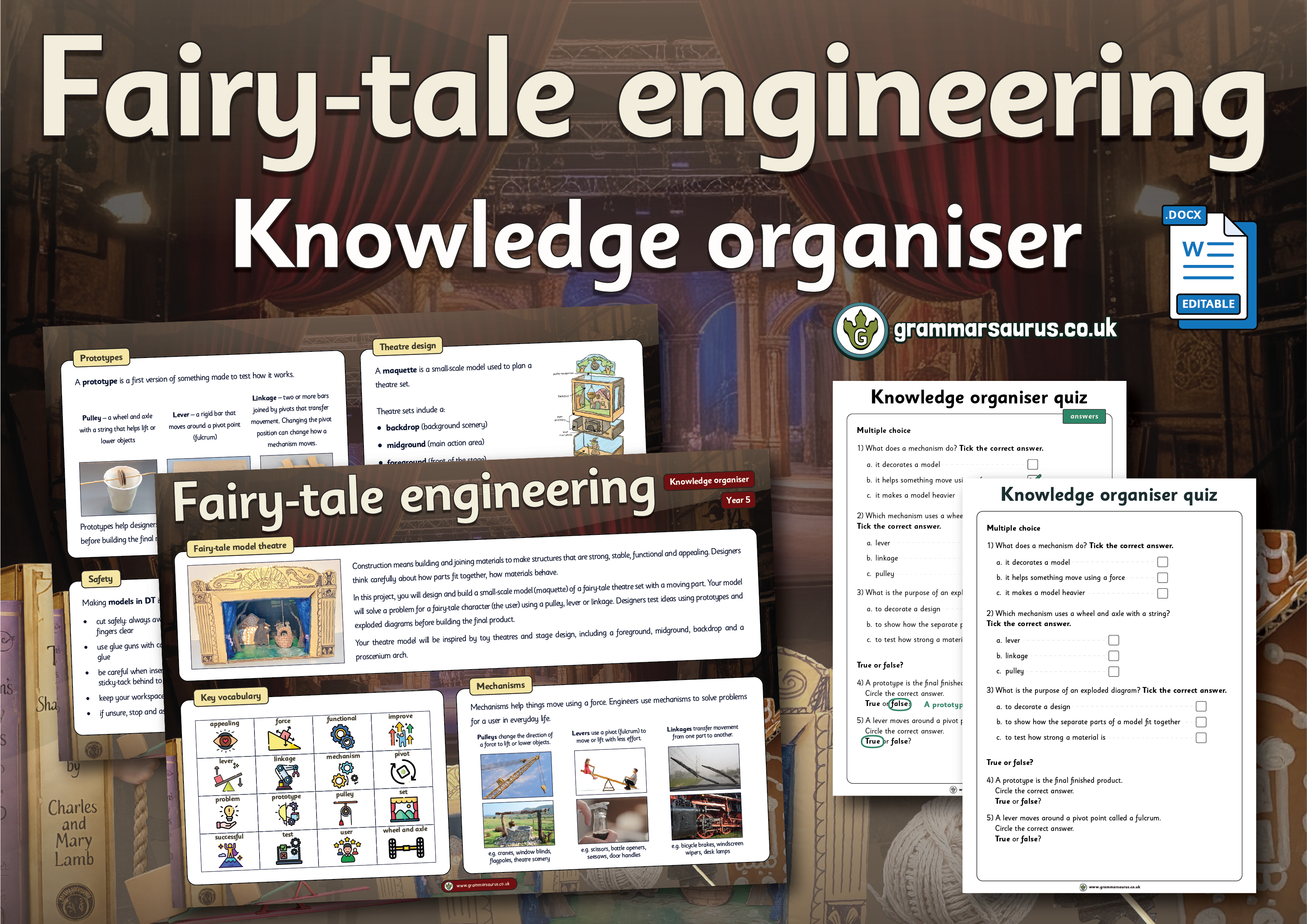 Year 5 - Fairy-tale engineering - Knowledge organiser - Grammarsaurus
