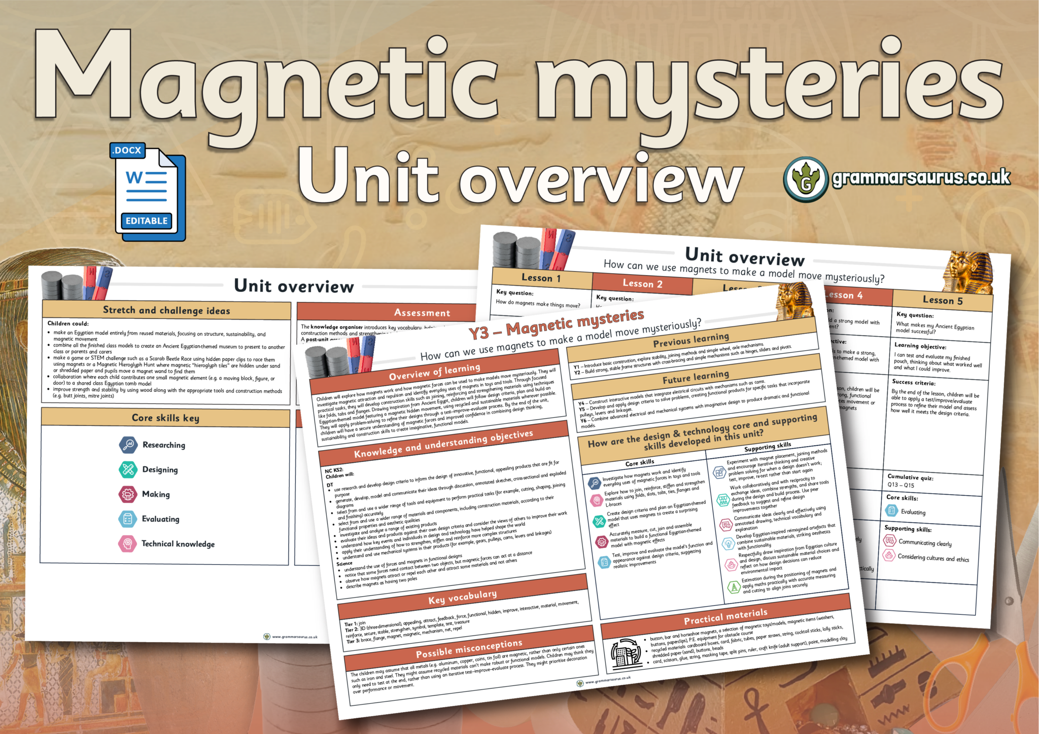 Year 3 - Magnetic mysteries - Unit overview - Grammarsaurus
