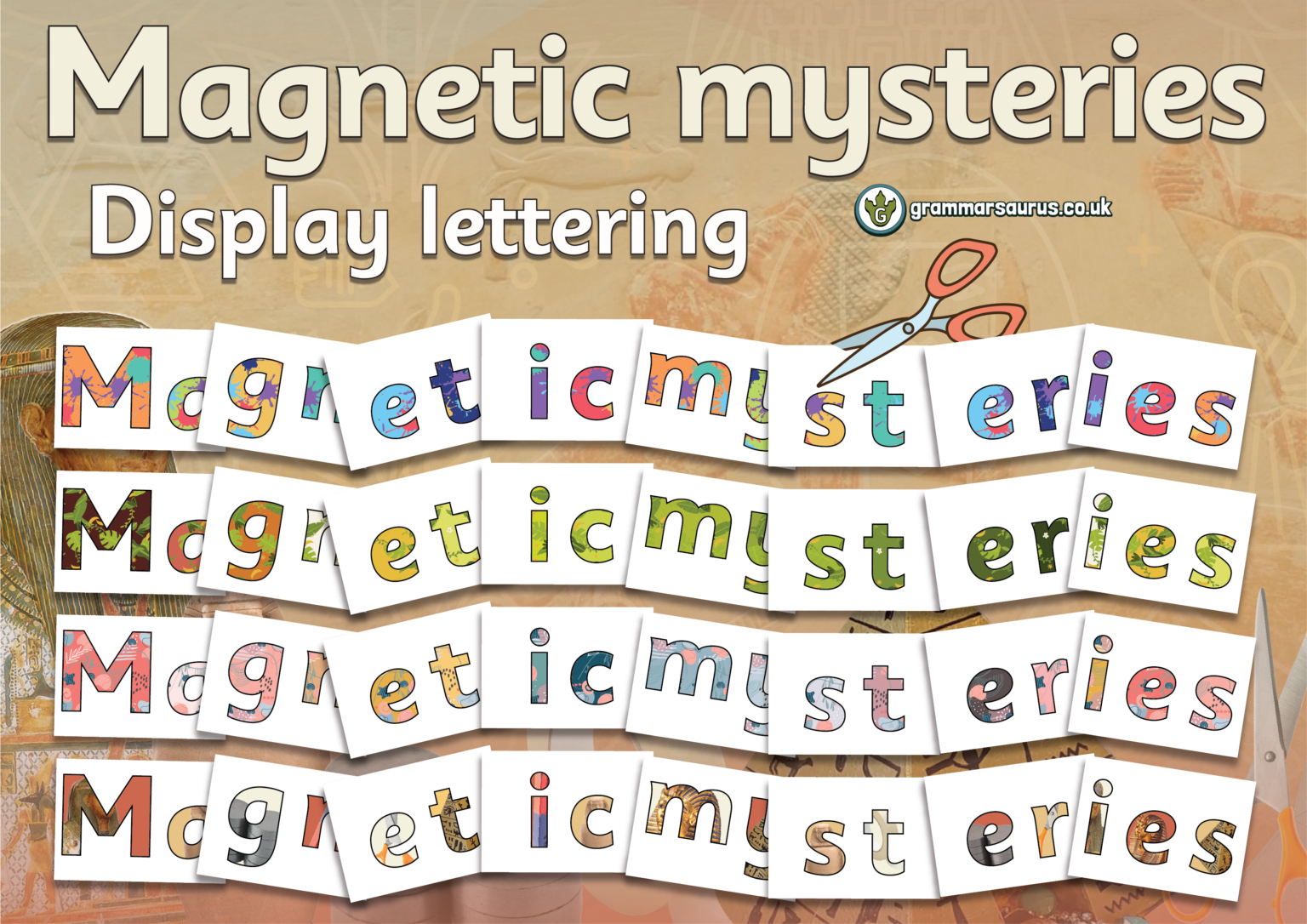 Year 3 - Magnetic mysteries - Display lettering - Grammarsaurus