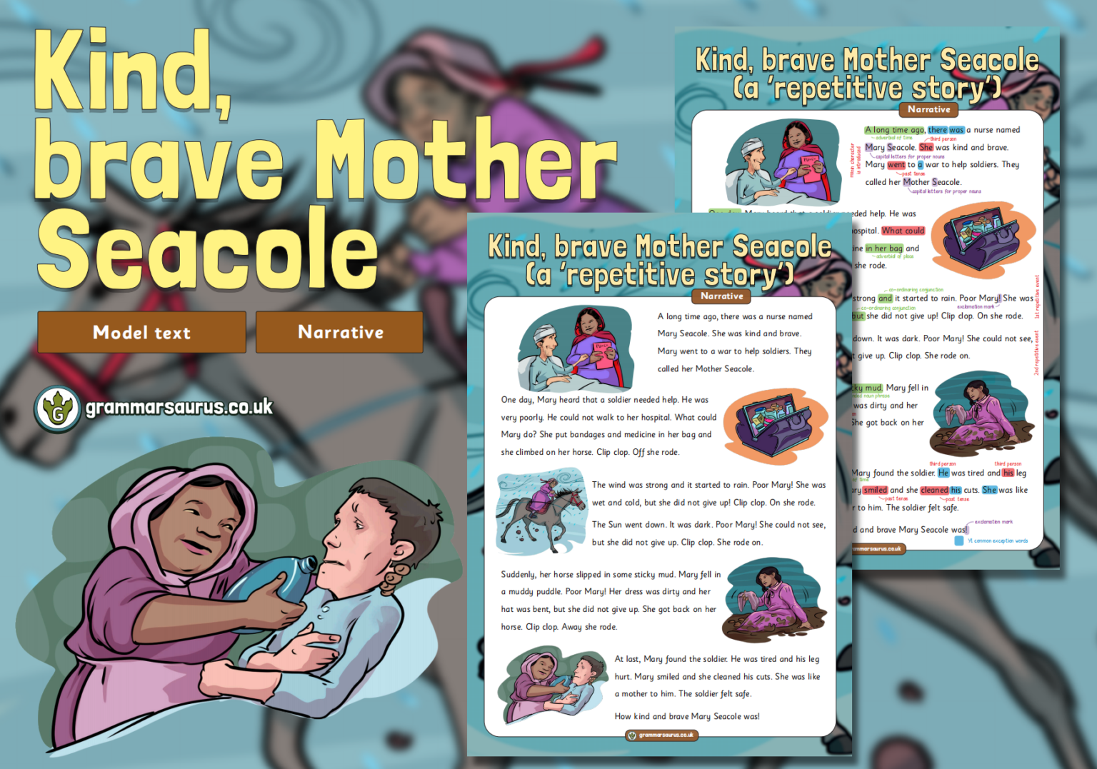 Year 1 Model Text – Narrative - Kind, brave Mother Seacole - Grammarsaurus