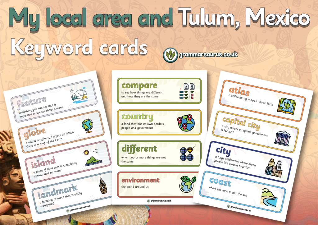 Year 2 Geography – My Local Area and Tulum, Mexico – Keyword cards ...