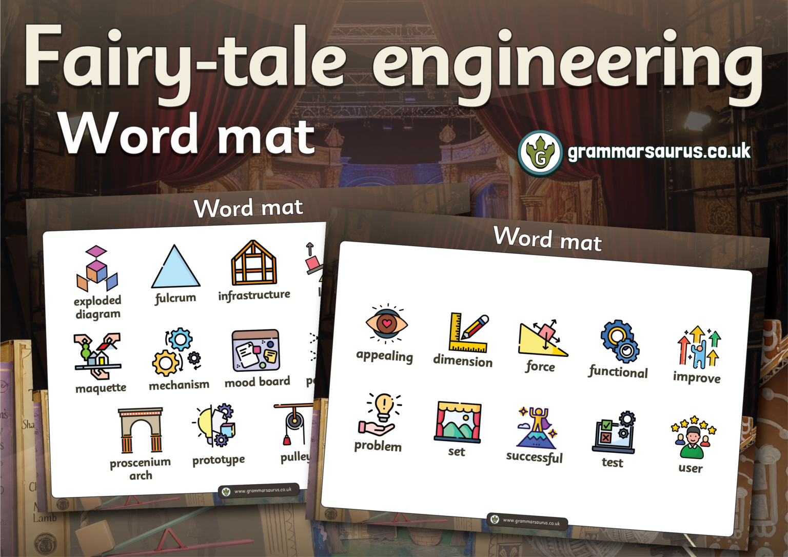 Year 5 - Fairy-tale engineering - Word mat - Grammarsaurus
