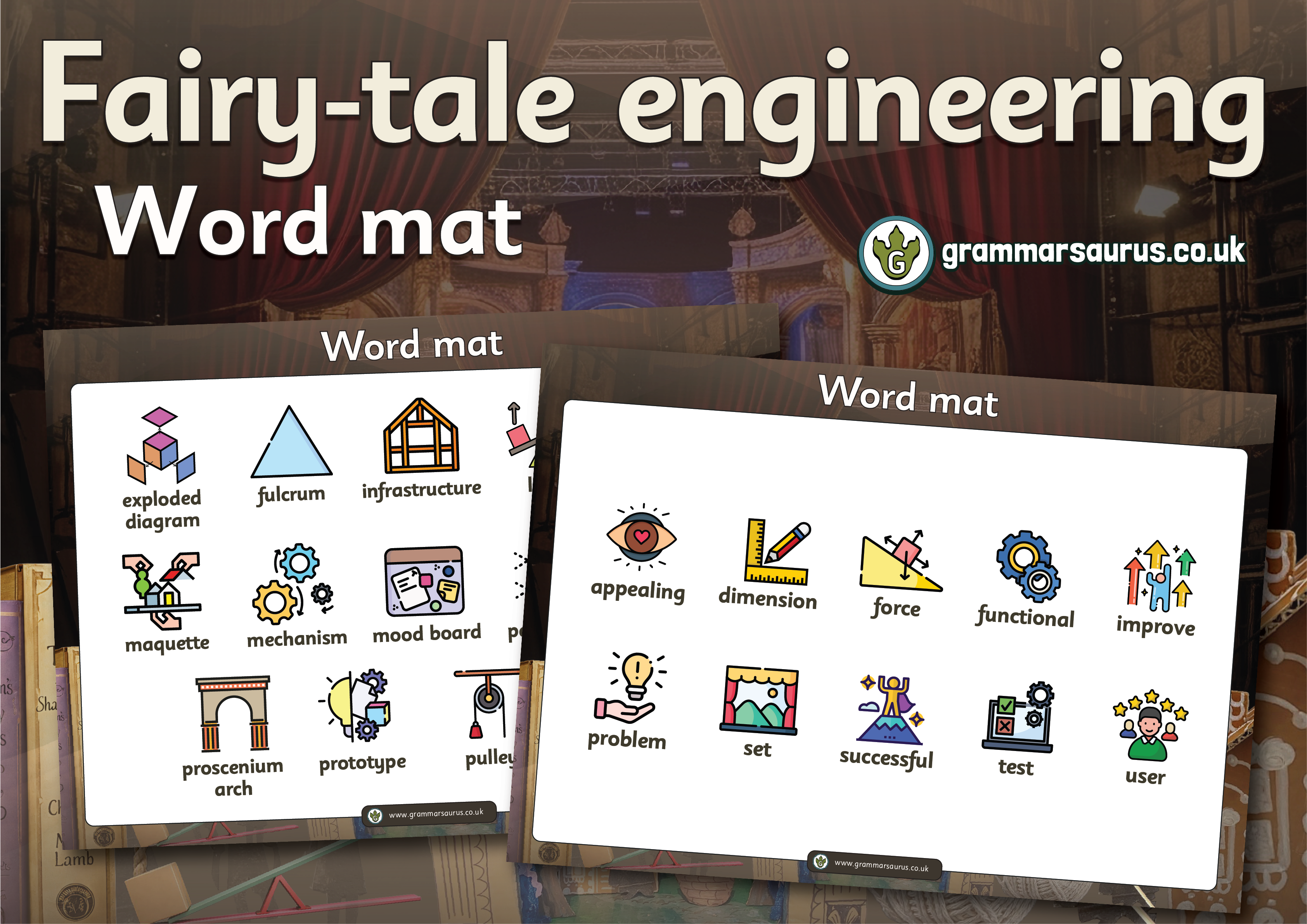 Year 5 - Fairy-tale engineering - Word mat - Grammarsaurus