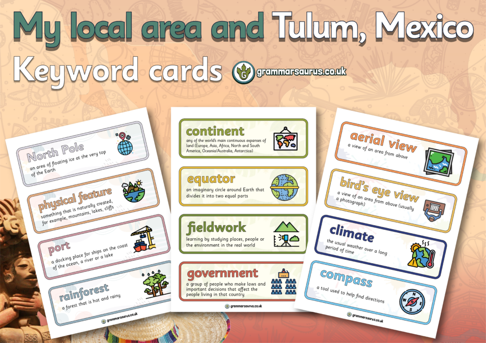 Year 2 Geography – My Local Area and Tulum, Mexico – Keyword cards ...
