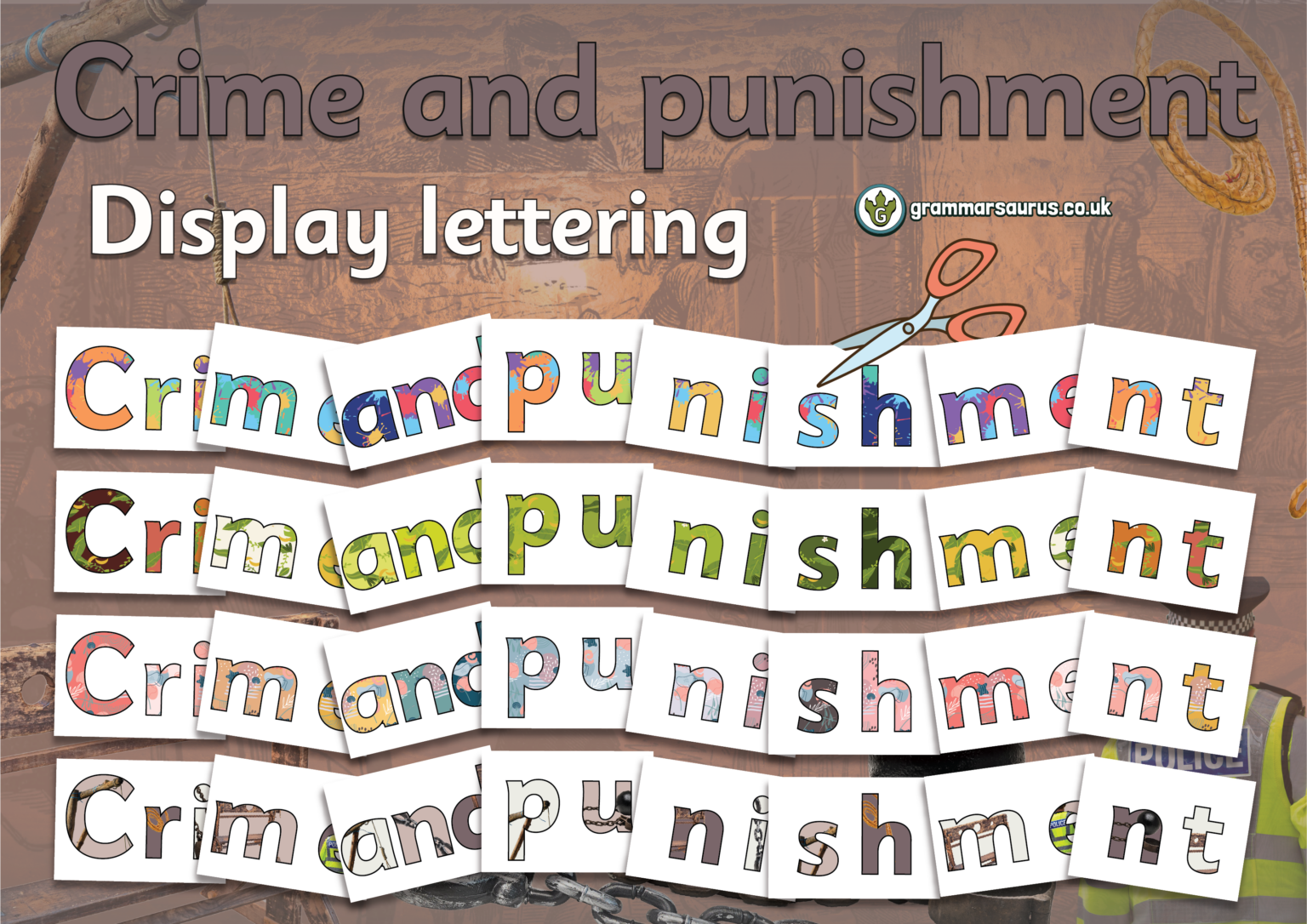 Year 6 History – Crime and Punishment – Display lettering - Grammarsaurus