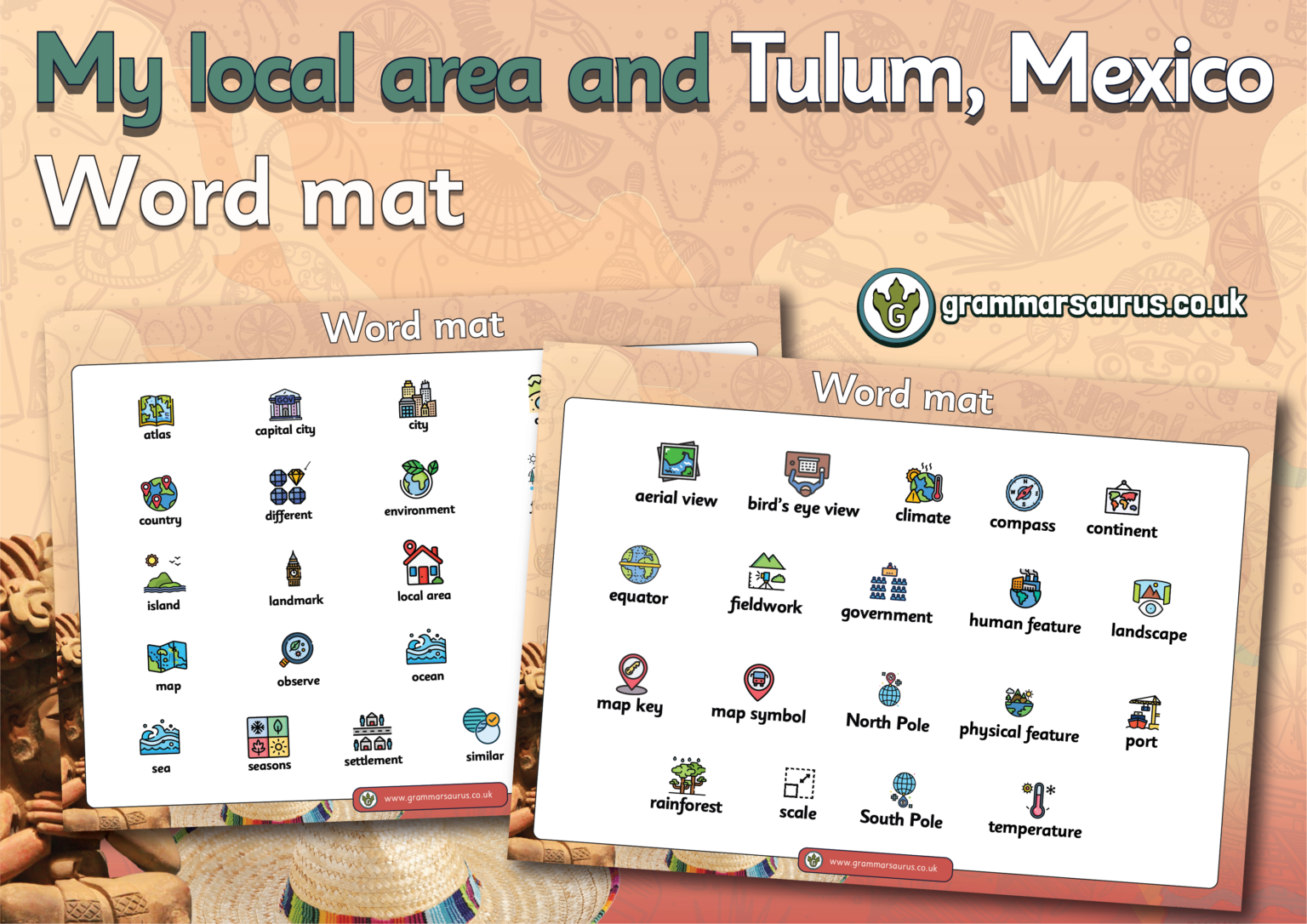 Year 2 Geography – My Local Area and Tulum, Mexico – Word mat ...