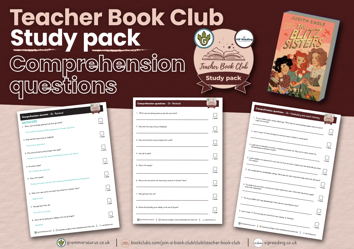 Teacher Book Club – The Blitz Sisters - Judith Eagle - Comprehension ...