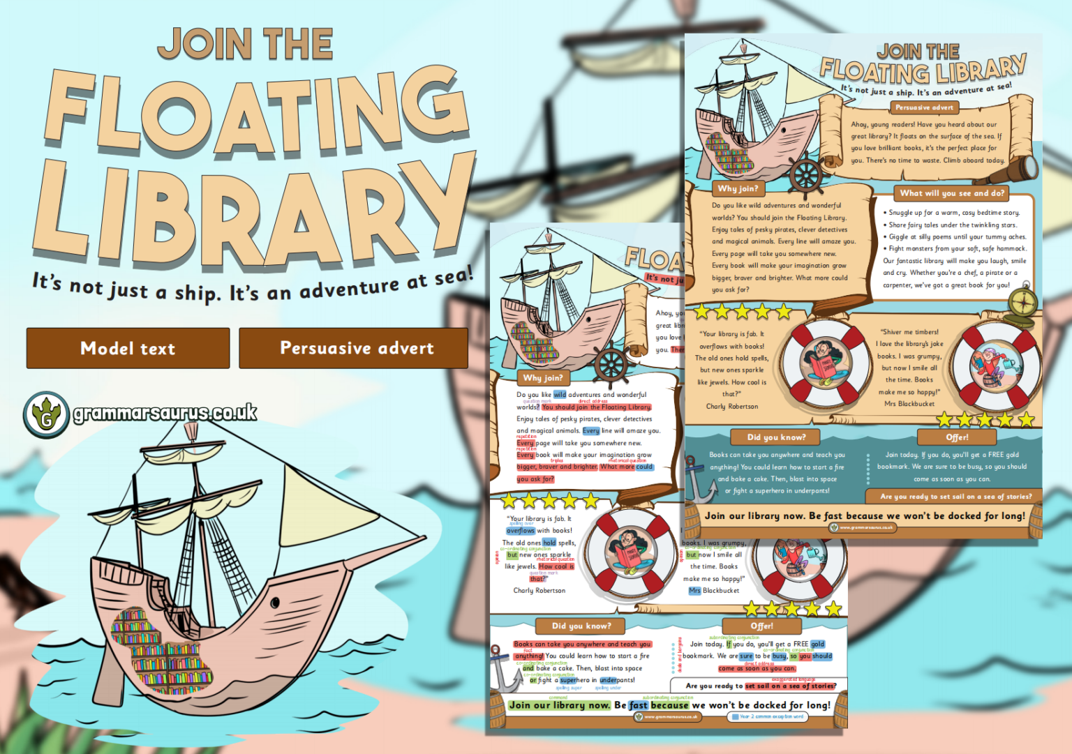 Year 2 Model Text - Persuasive advert - Join the floating library ...