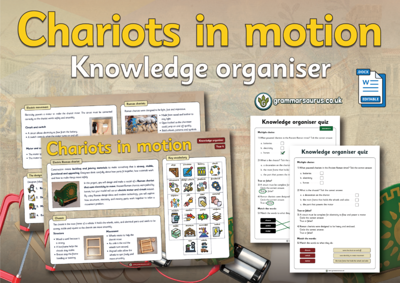 Year 4 - Chariots in motion - Knowledge organiser - Grammarsaurus