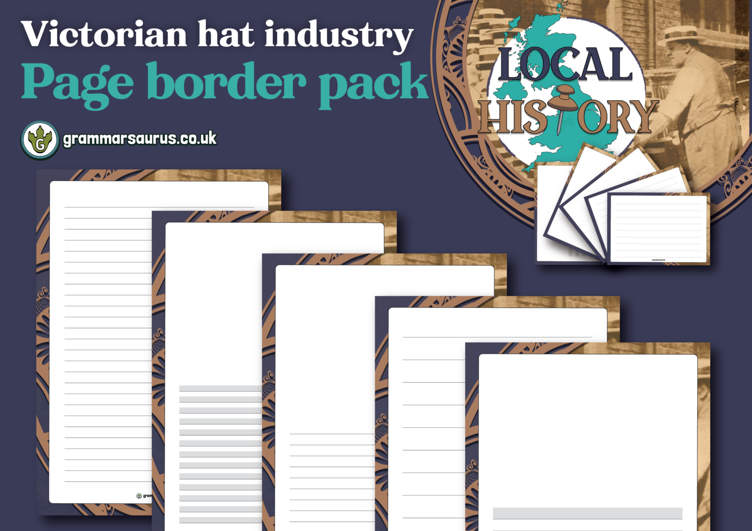 KS1 Local history - Victorian hat industry - Page border pack ...