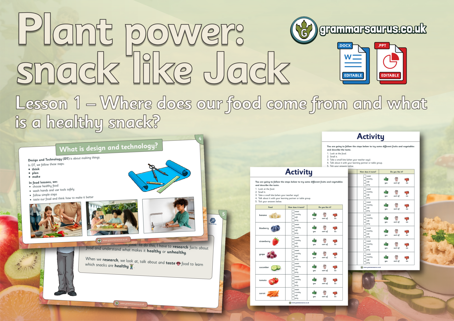Year 1 - Plant power: snack like Jack - Where does our food come from ...