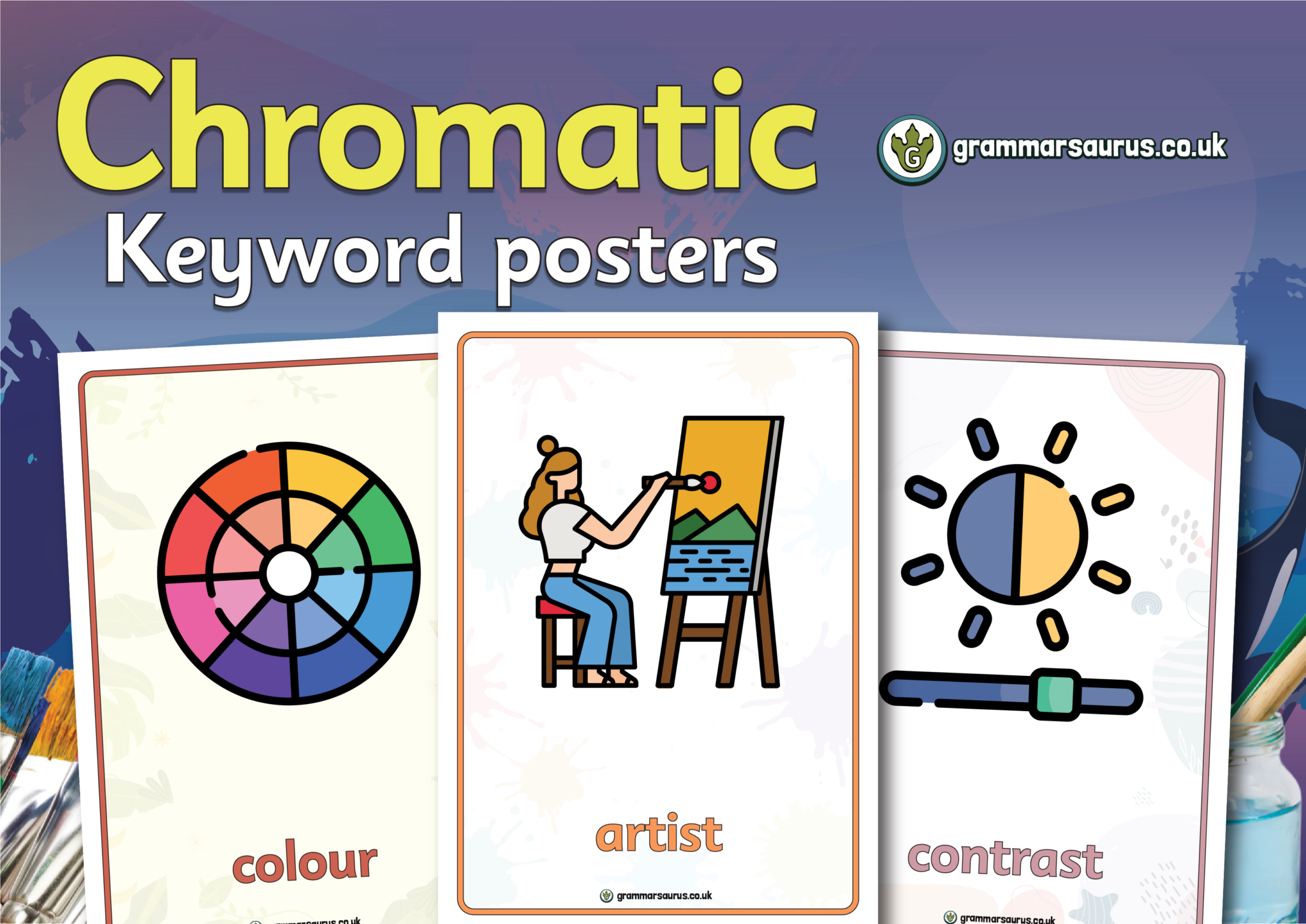Year 2 Art – Chromatic – Keyword posters - Grammarsaurus