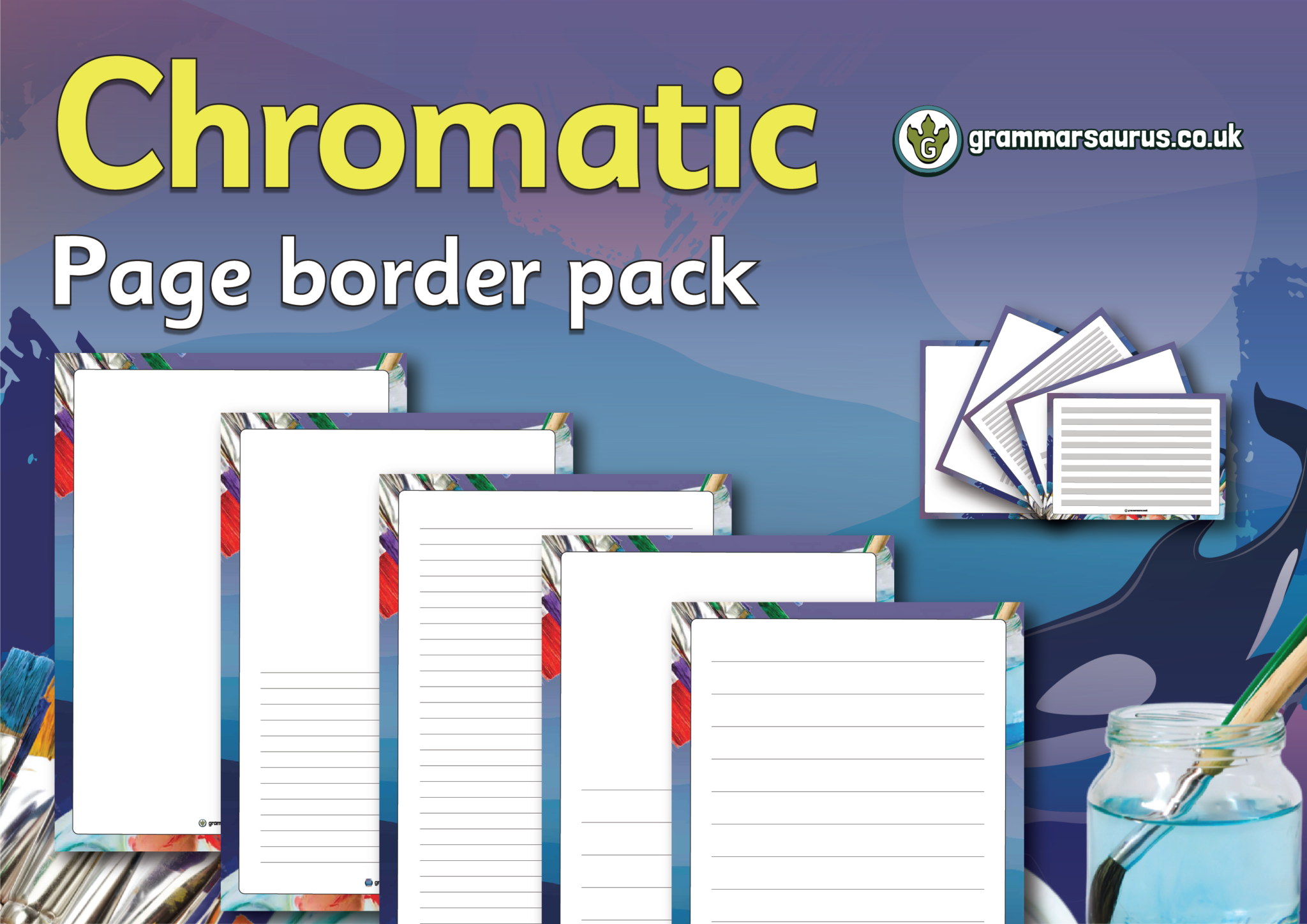Year 2 Art – Chromatic – Page border pack - Grammarsaurus