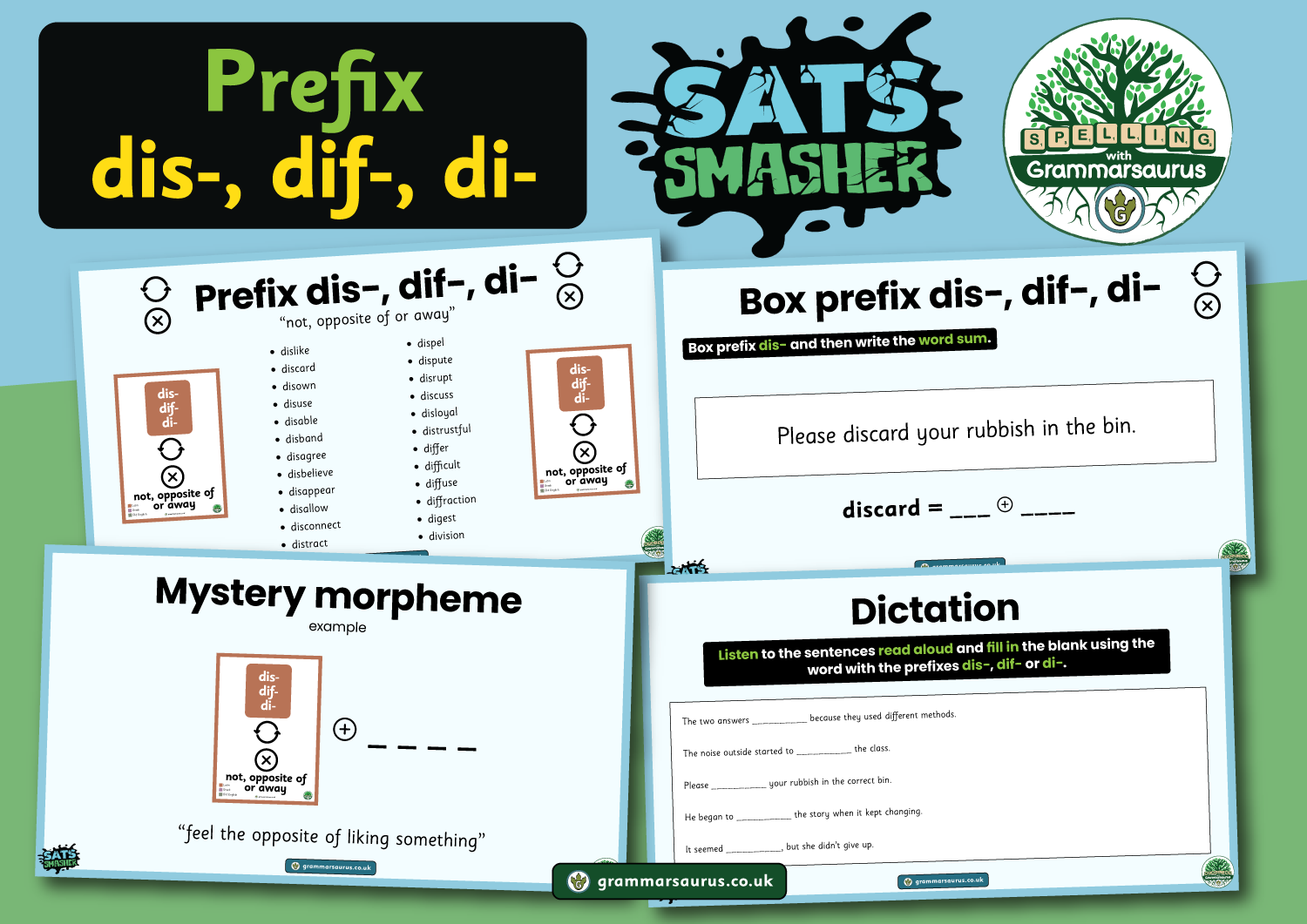 Most common morphemes in Y6 SATs - dis-, dif- and di- sentences and ...