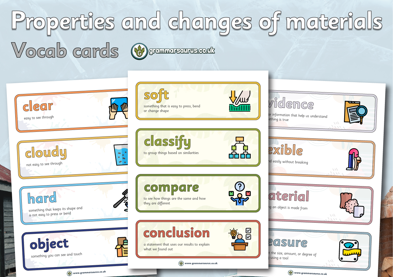 Year 5 Science - Properties and changes of materials – Vocab cards ...