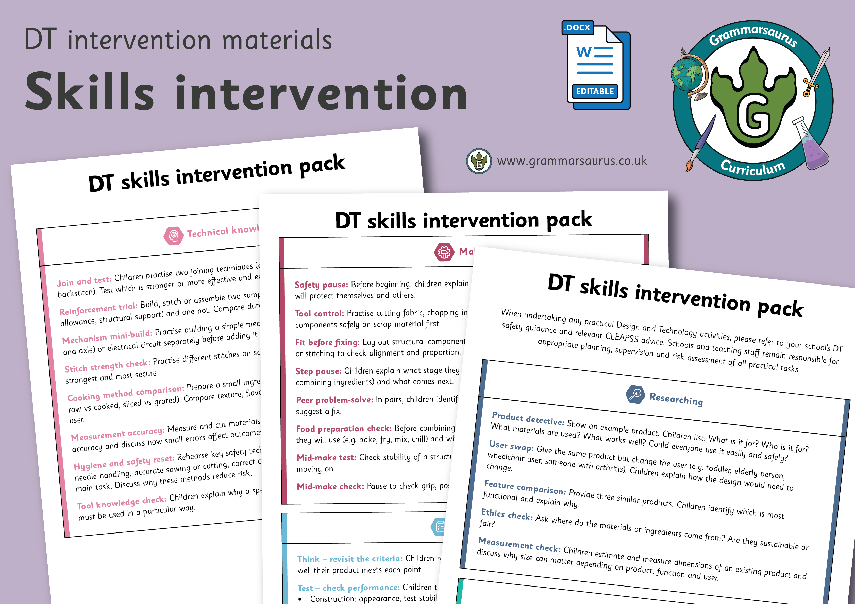 DT skills intervention - Grammarsaurus