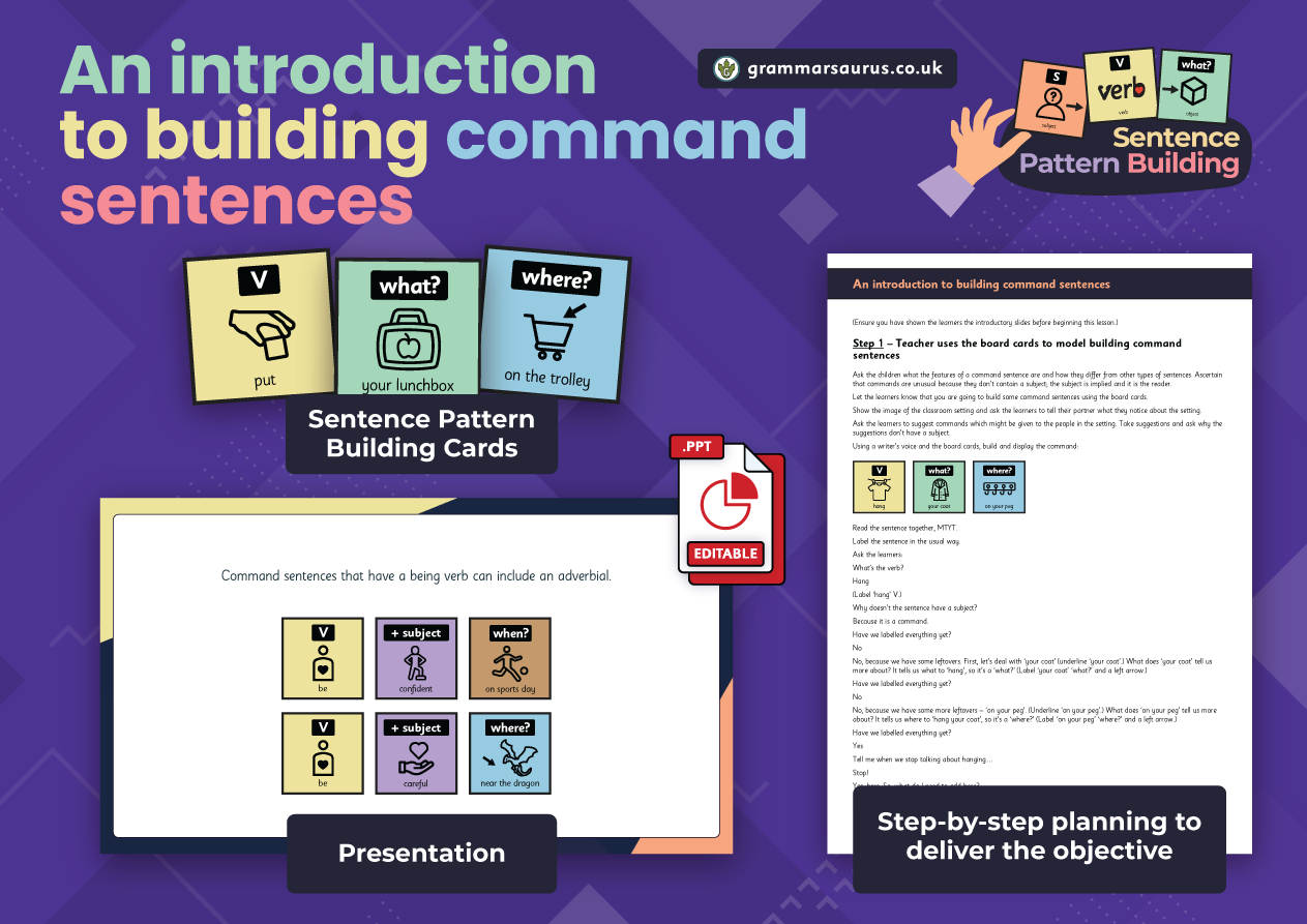 An introduction to building command sentences - Grammarsaurus