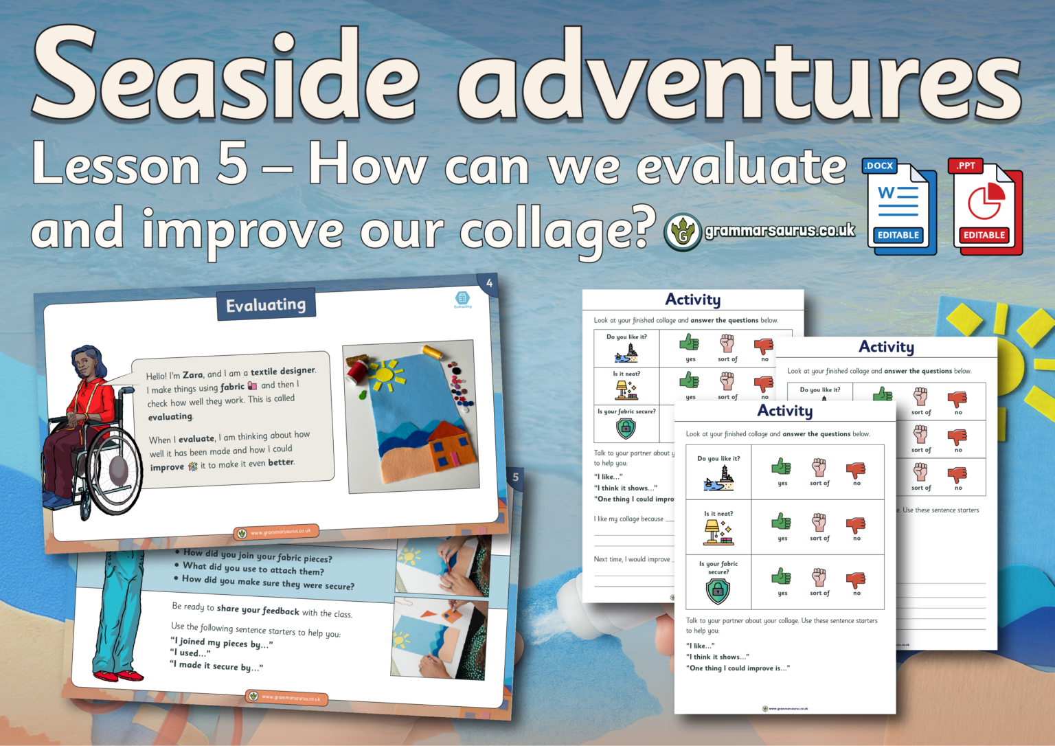 Year 1 Textiles - Seaside adventures - How can we evaluate and improve ...