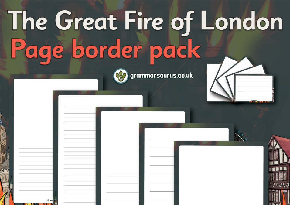 KS1 History – The Great Fire of London – Page border pack - Grammarsaurus