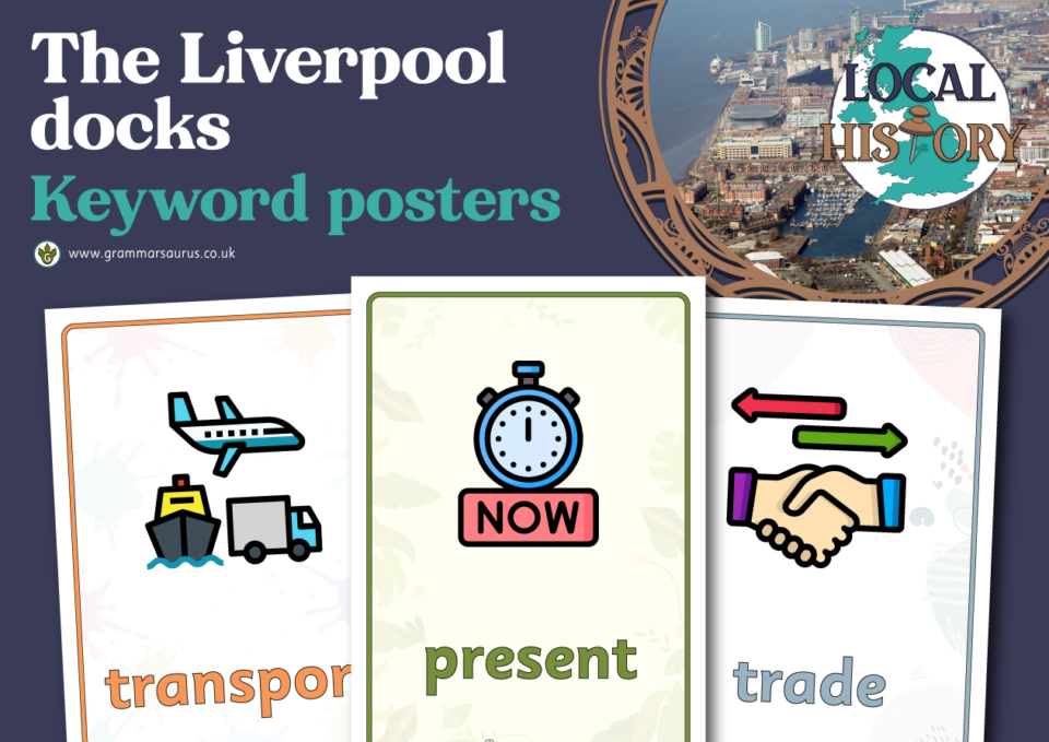KS1 Local History – The Liverpool docks – Keyword posters - Grammarsaurus