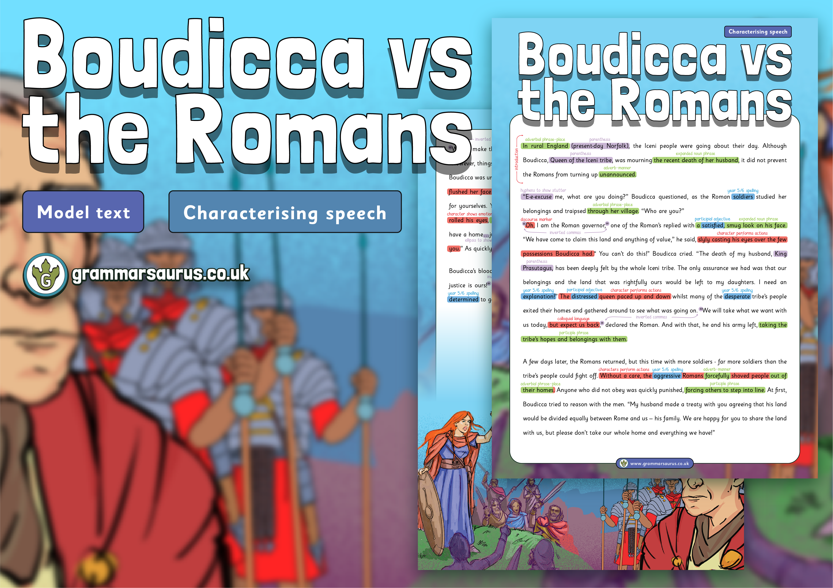 Year 5 Model Text - Characterising speech - Boudicca vs the Romans ...