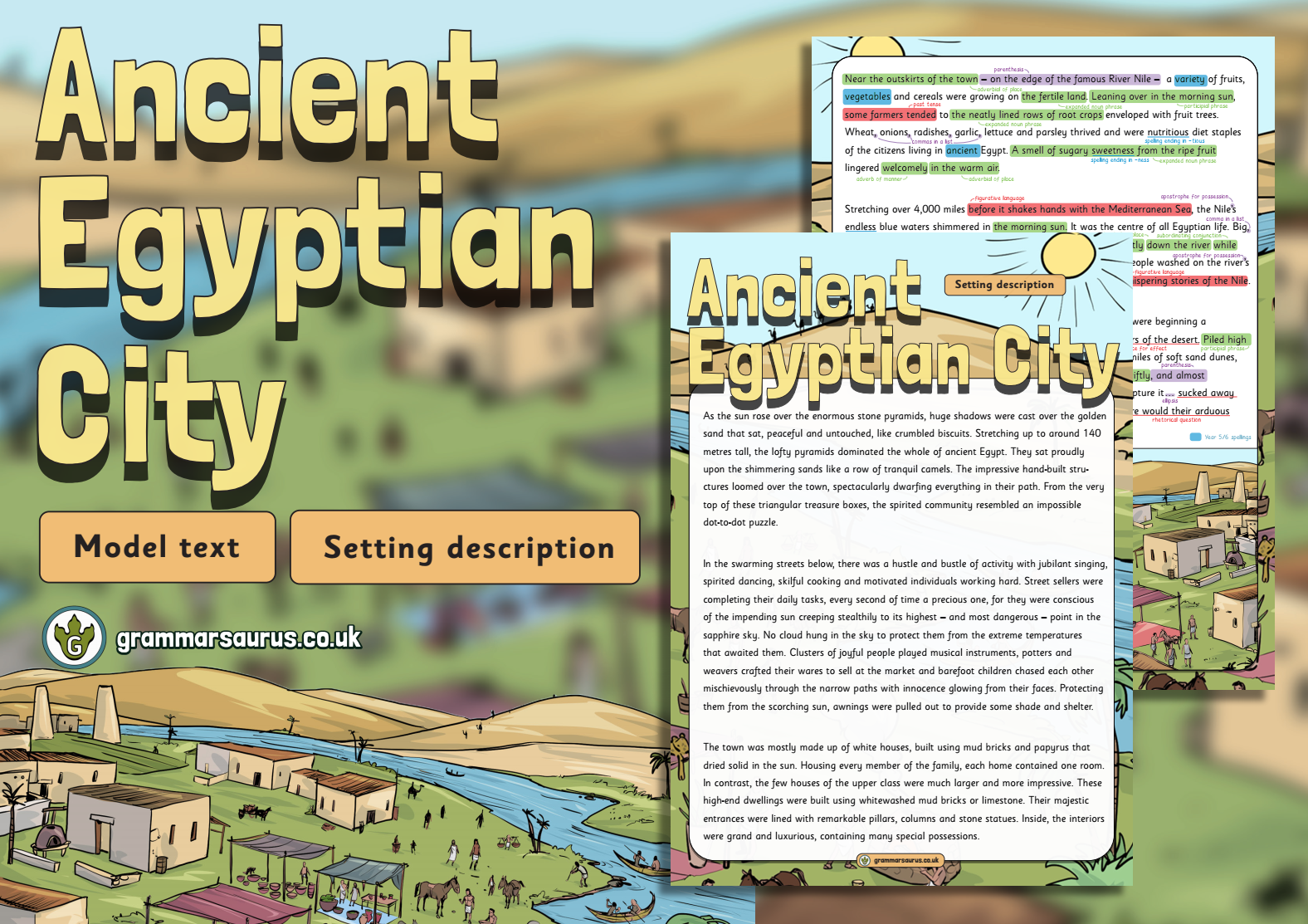 Year 5 Model Text - Setting description - Ancient Egyptian City ( gbsct ...