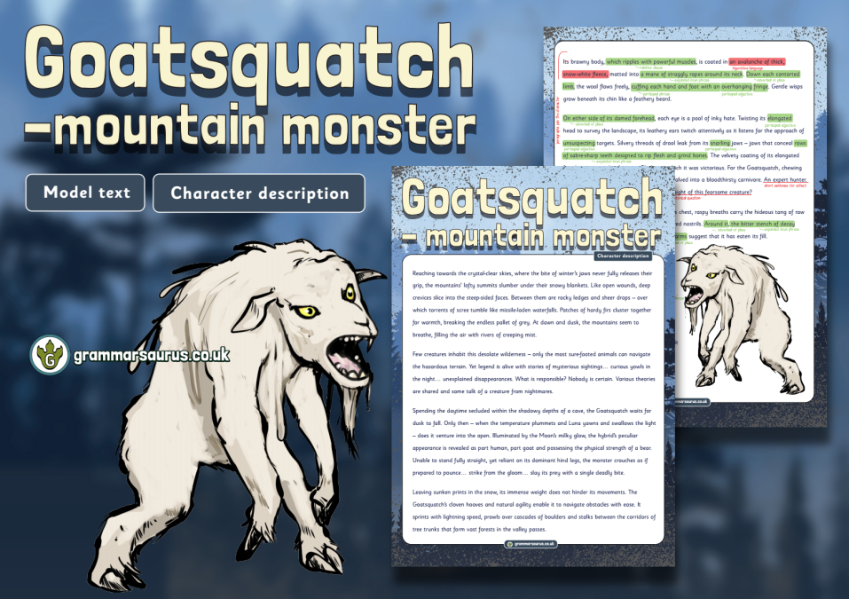 Year 5 Model Text – Character description – Goatsquatch - Mountain ...