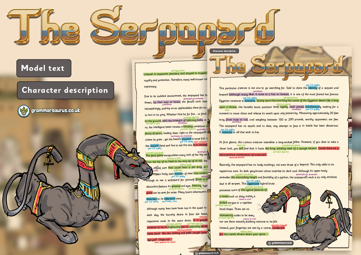 Year 5 Model Text – Character description – The Serpopard ( gbsct P5 ...